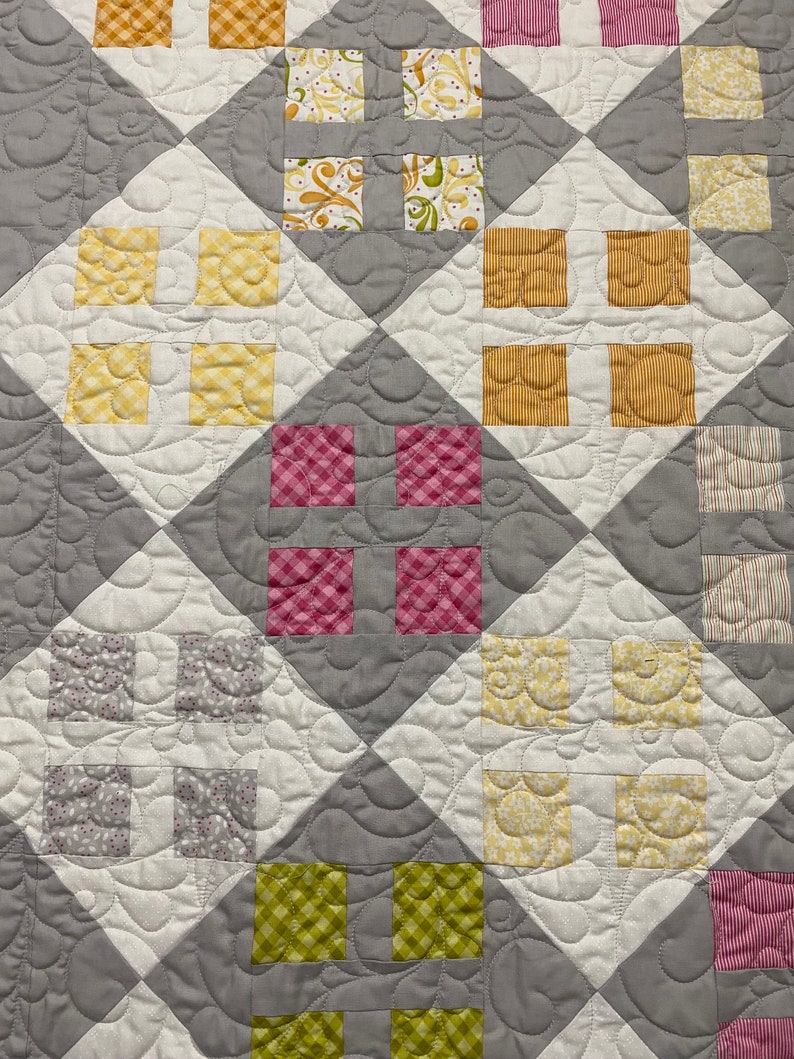 Handmade Quilt-spring Colors-throw Quilt-cozy Minky Back - Etsy