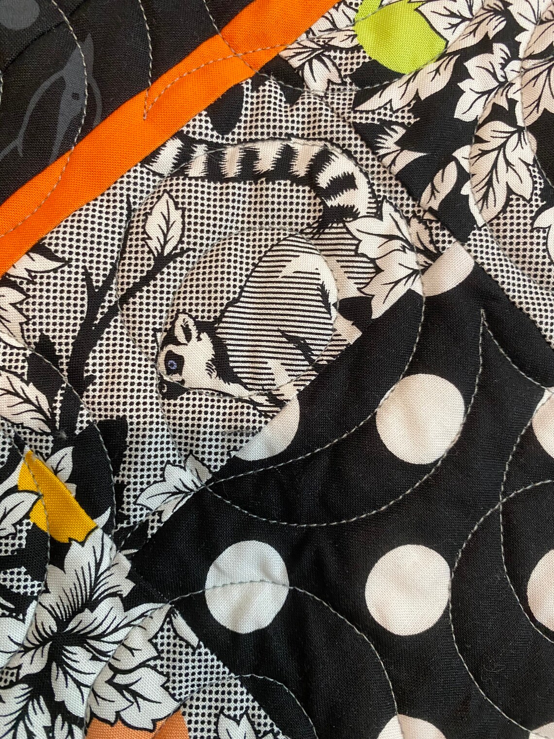 Tula Pink Line Drawing Fabric Baby Quilt With Bright Colors and Animals ...