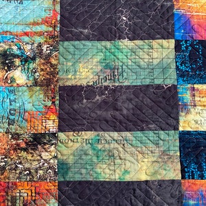 Throw Quilt-tim Holtz Fabric-beautiful Colo - Etsy