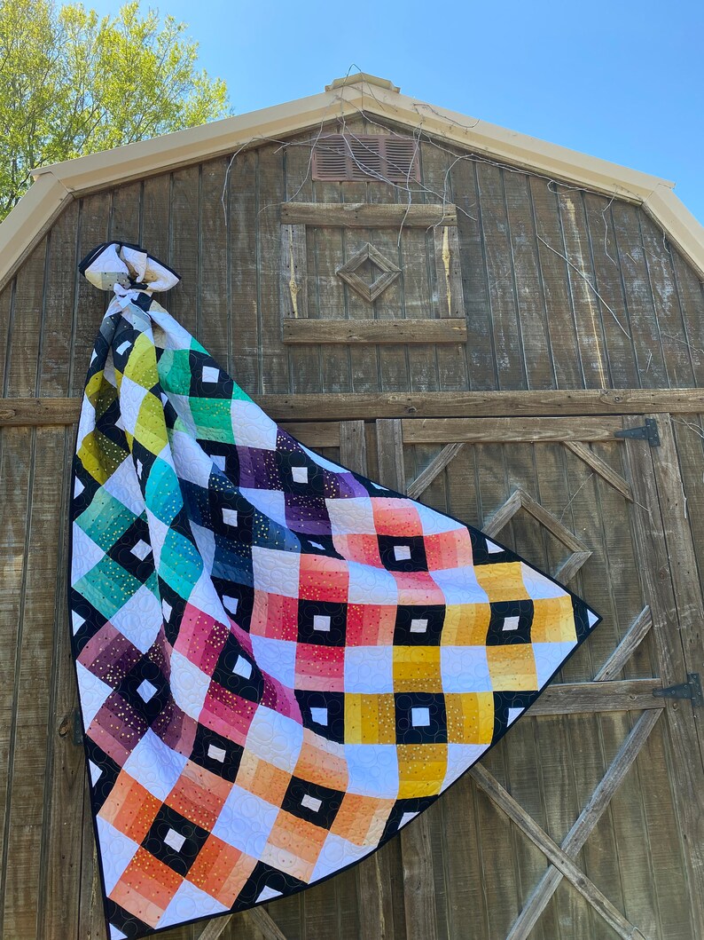 Multi Colored Twin Quilt-bright Colors-handmade-cotton Quilt - Etsy