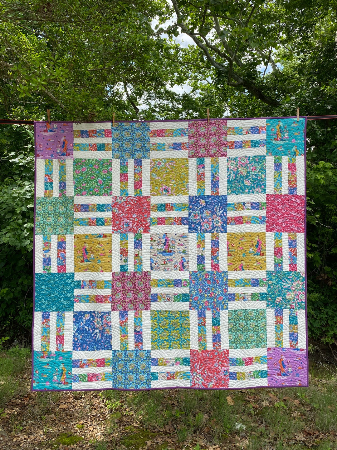 Bright Floral Quilt-large Throw Quilt- Multiple Colors - Etsy