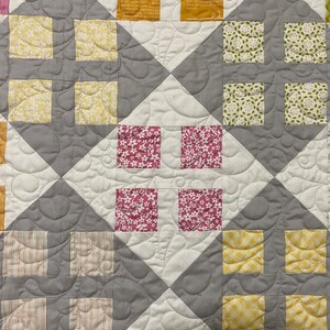 Handmade Quilt-spring Colors-throw Quilt-cozy Minky Back - Etsy