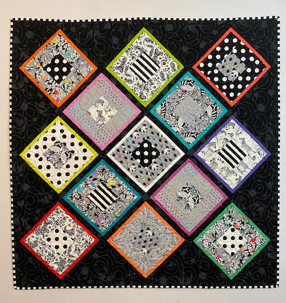 Tula Pink Line Drawing Fabric Baby Quilt with Bright Colors | Etsy