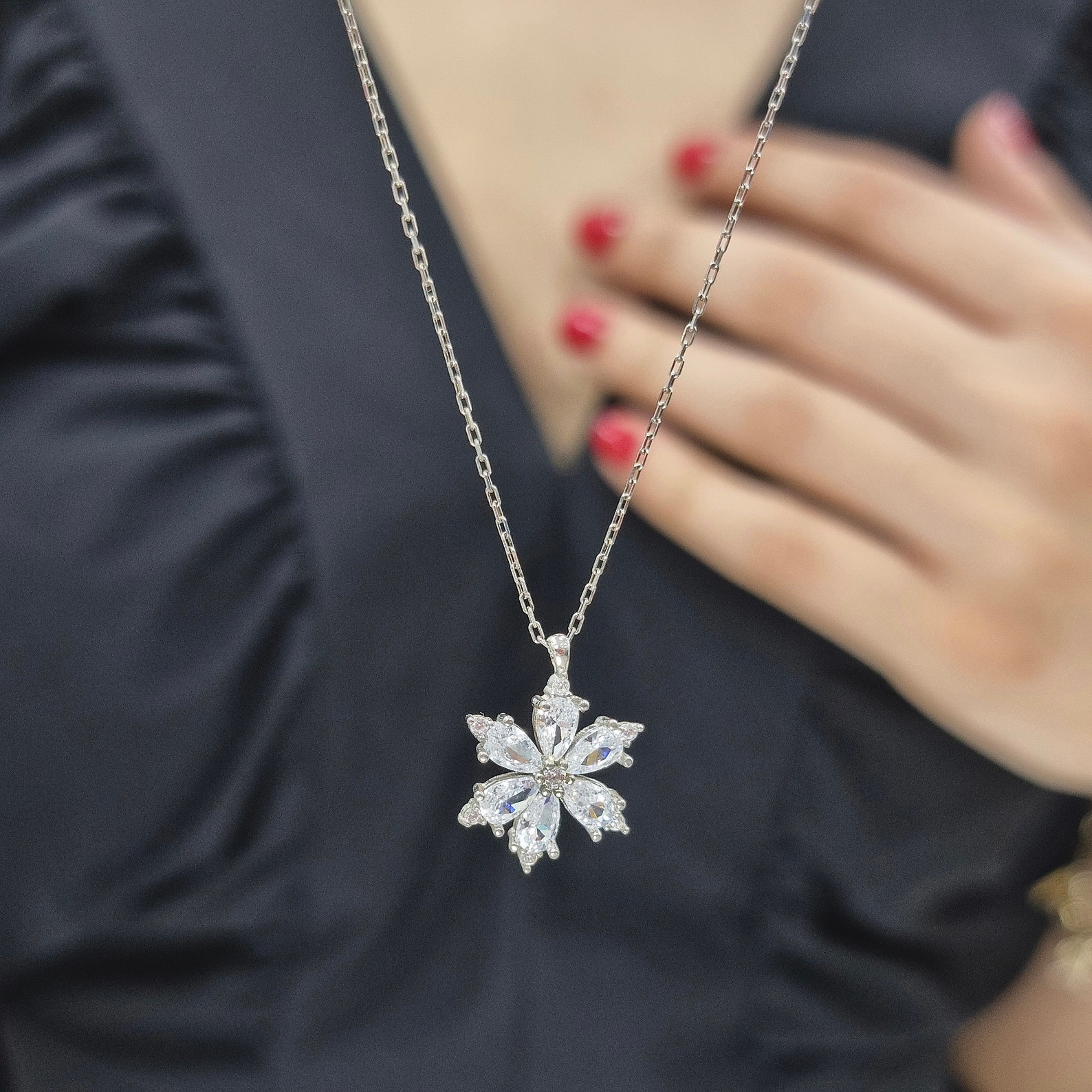Drop Stone Colored Daisy Necklace For Women Dainty Colored | Etsy