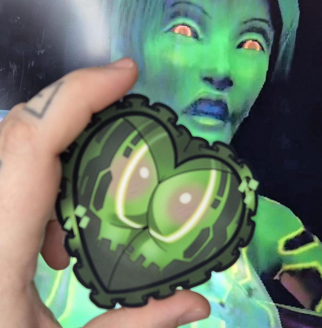 Halo Cortana Glitch Green Booty Heart Sticker - Etsy