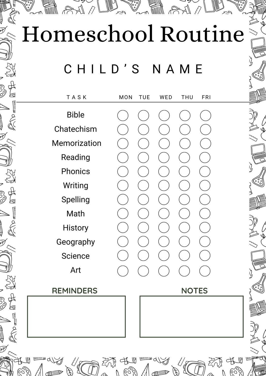 Homeschool Day Tracker - Etsy