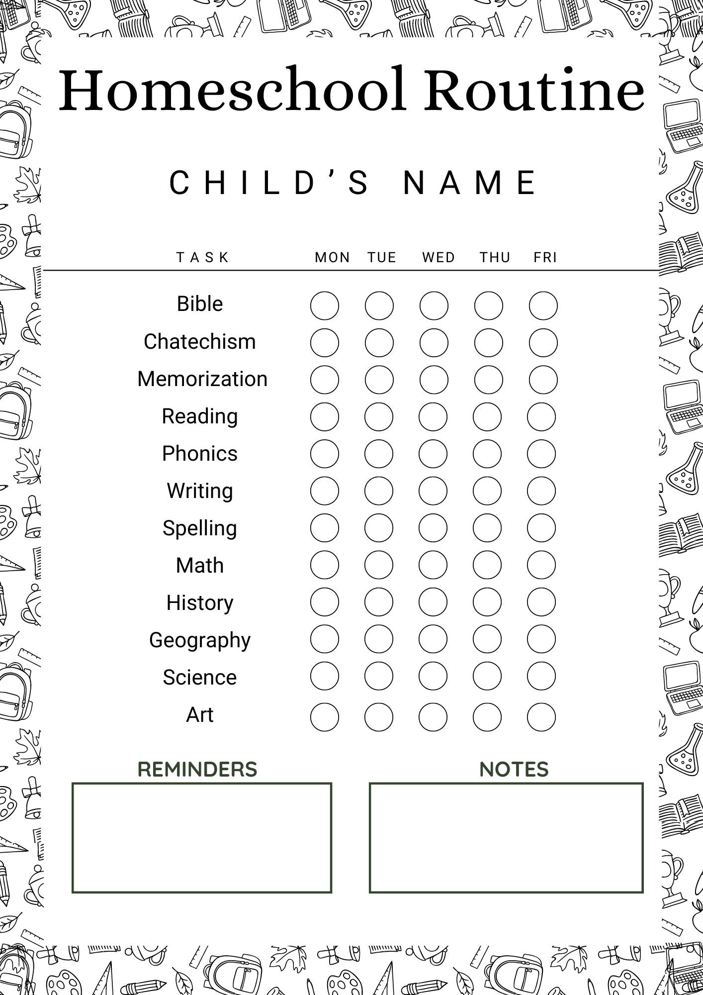 Homeschool Day Tracker - Etsy