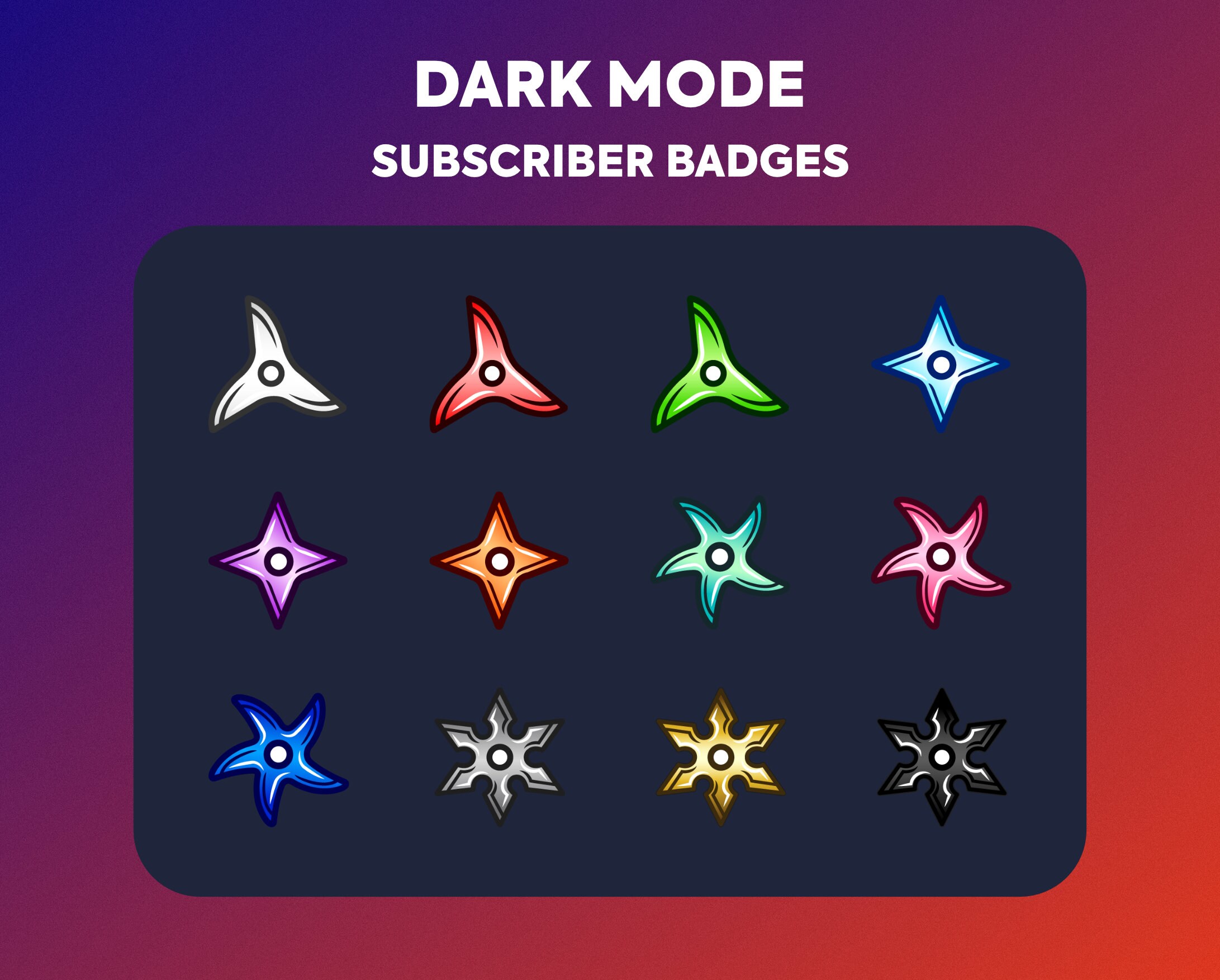 Twitch Sub Badges / Cheer Bit Badges - Ninja - Shurikens - Etsy