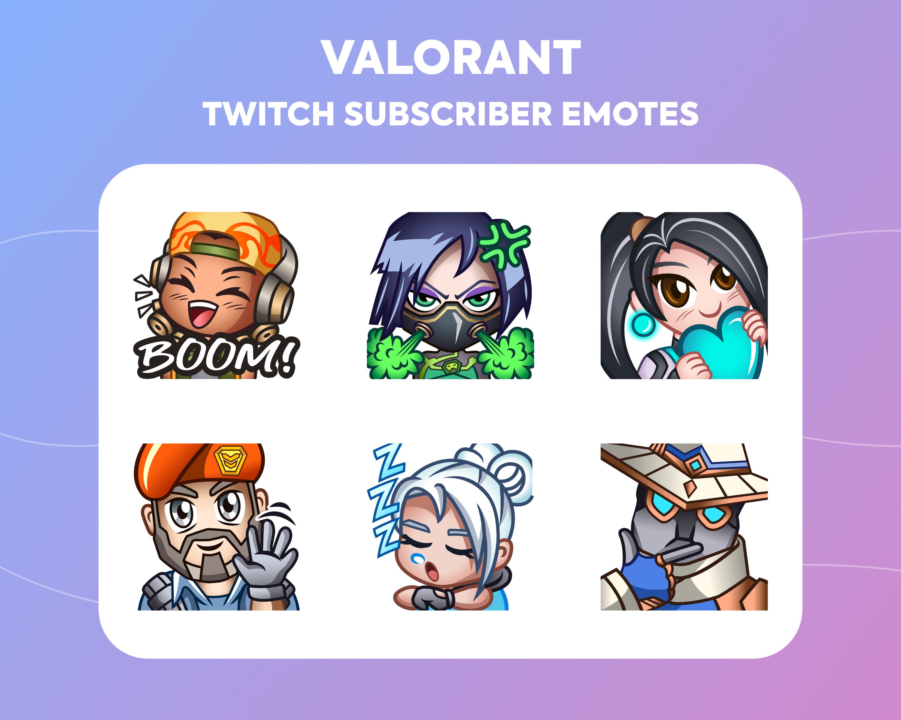 Valorant Twitch Emotes – Sage, Raze, Viper, & More - Etsy Canada