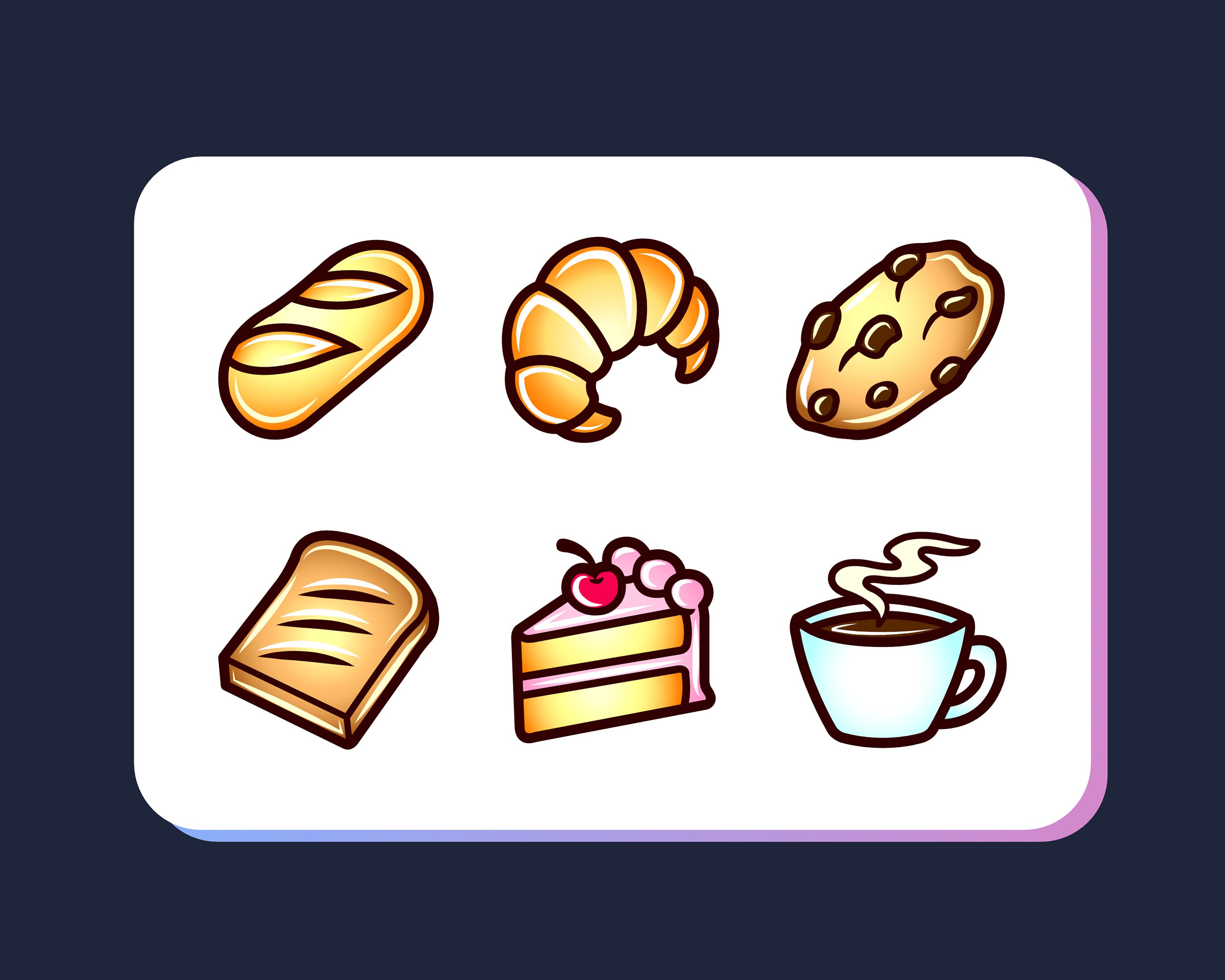 Twitch Sub Badges / Cheer Bit Badges - Bakery - Bread - Cake - Coffee ...