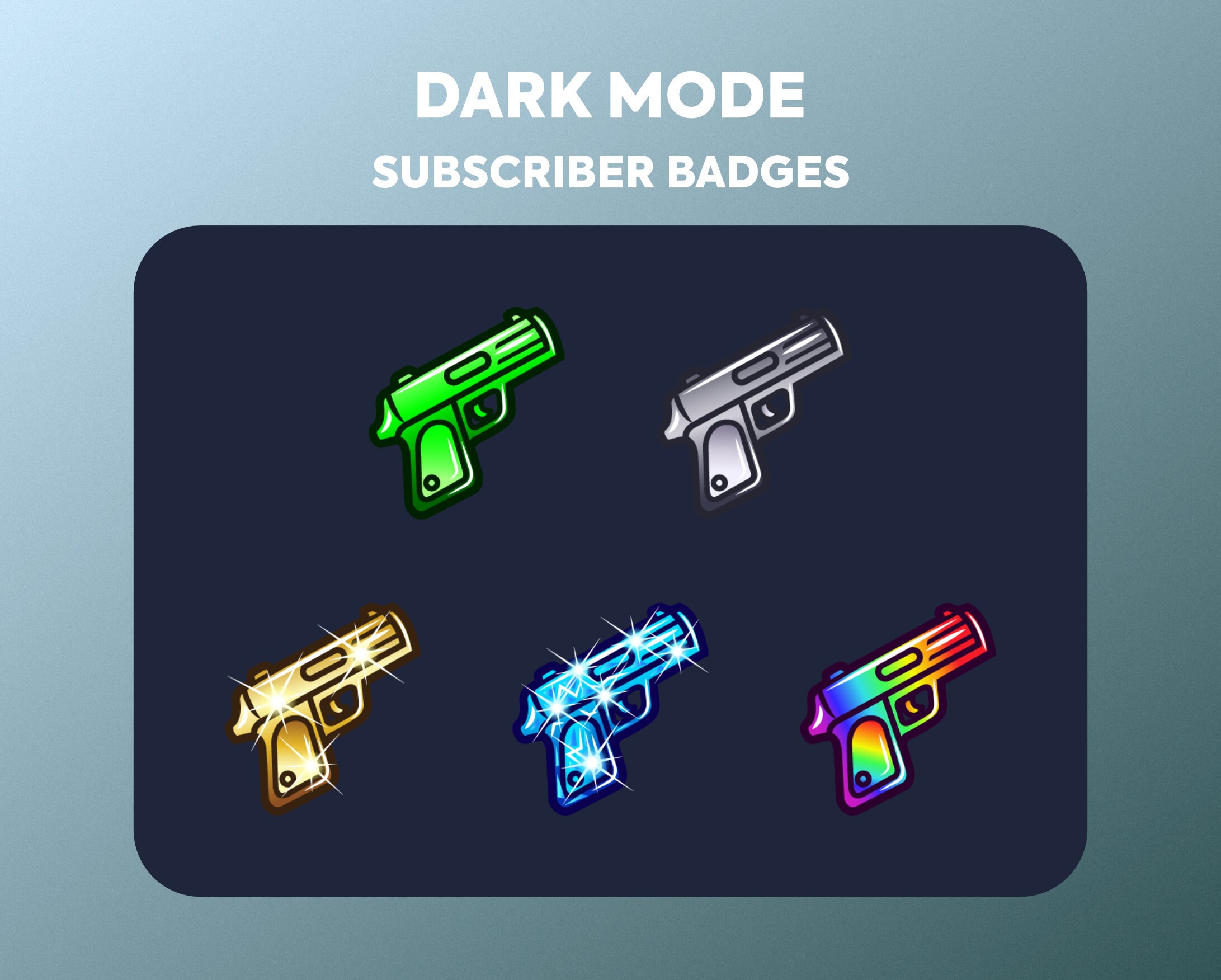 Twitch Sub Badges / Cheer Bit Badges - Pistols - Guns - Handgun - Etsy