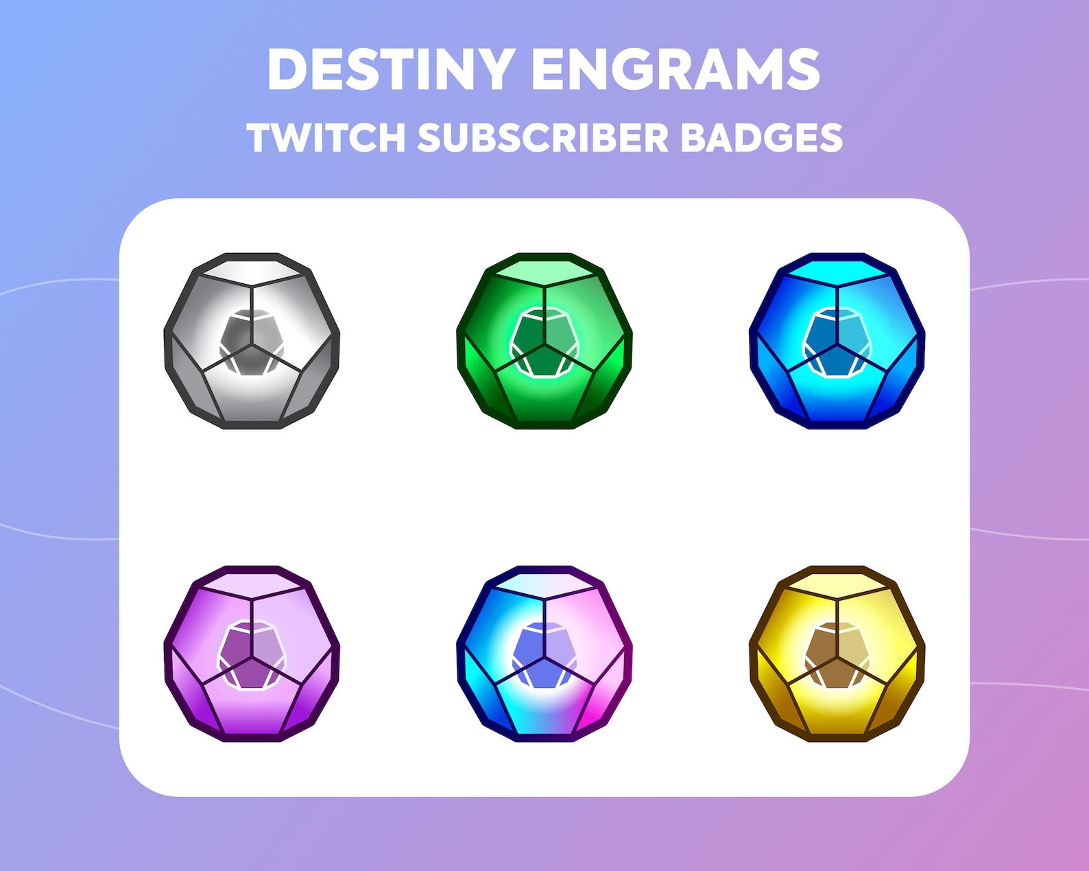 Twitch Sub Badges / Cheer Bit Badges - Destiny Engrams - Destiny 2 ...