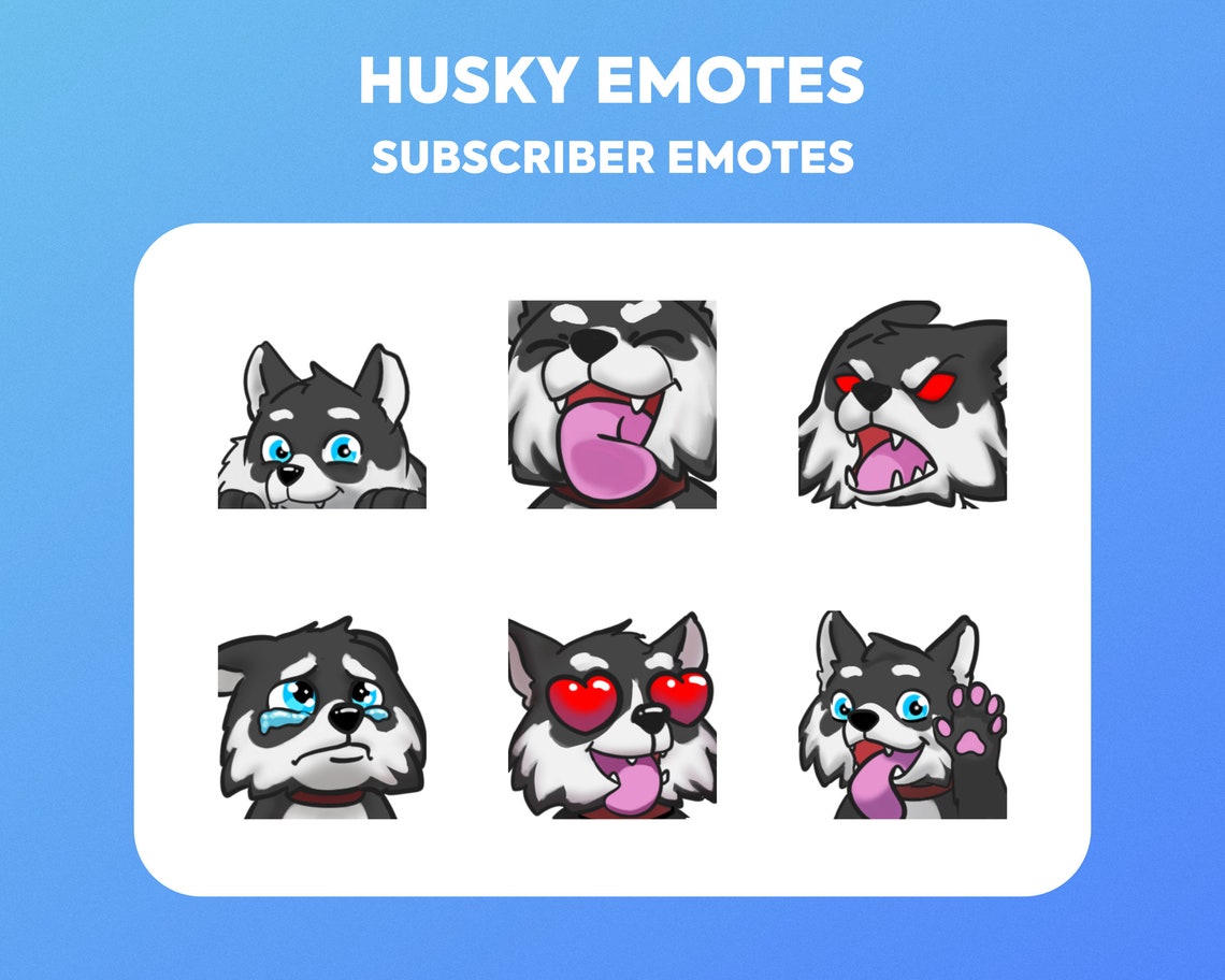 Twitch Emotes Husky Dog Cute - Etsy
