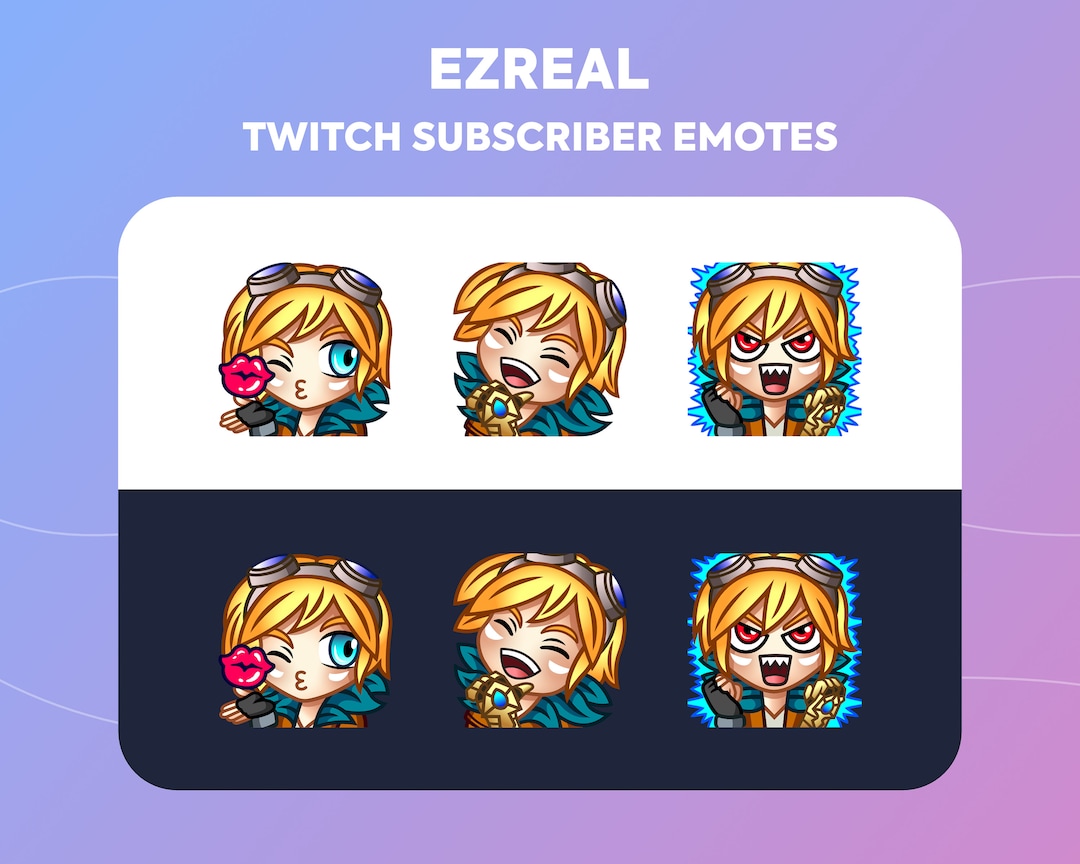 Twitch Emotes - Ezreal League of Legends Emotes - Laugh Emote - Rage ...