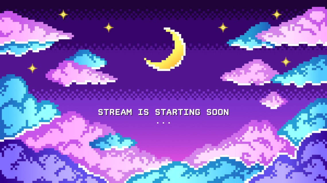 Animated Twitch Starting Screen - Pixel Art - Clouds - Sky - Etsy Canada
