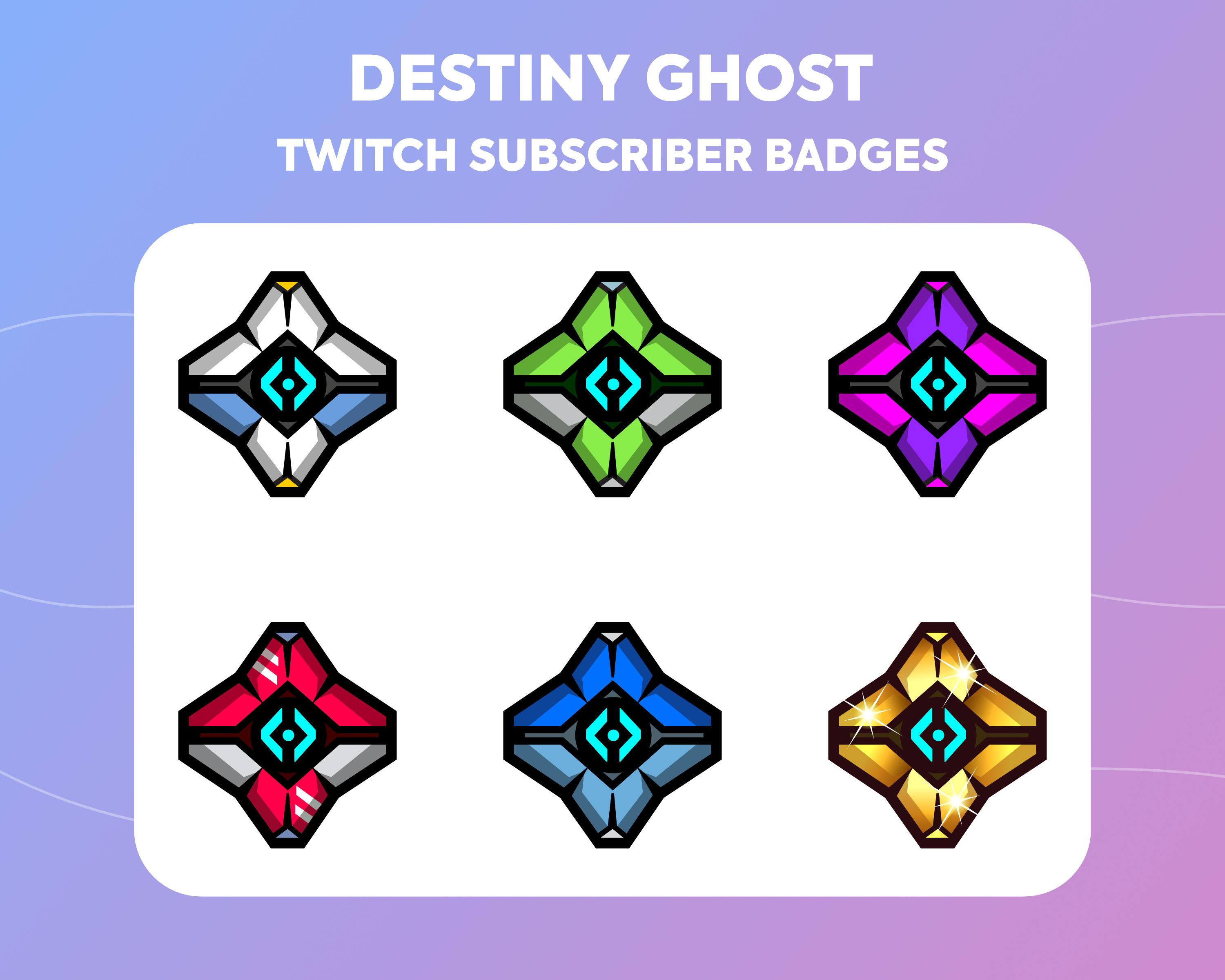 Twitch Sub Badges / Cheer Bit Badges - Destiny Ghost - Etsy UK