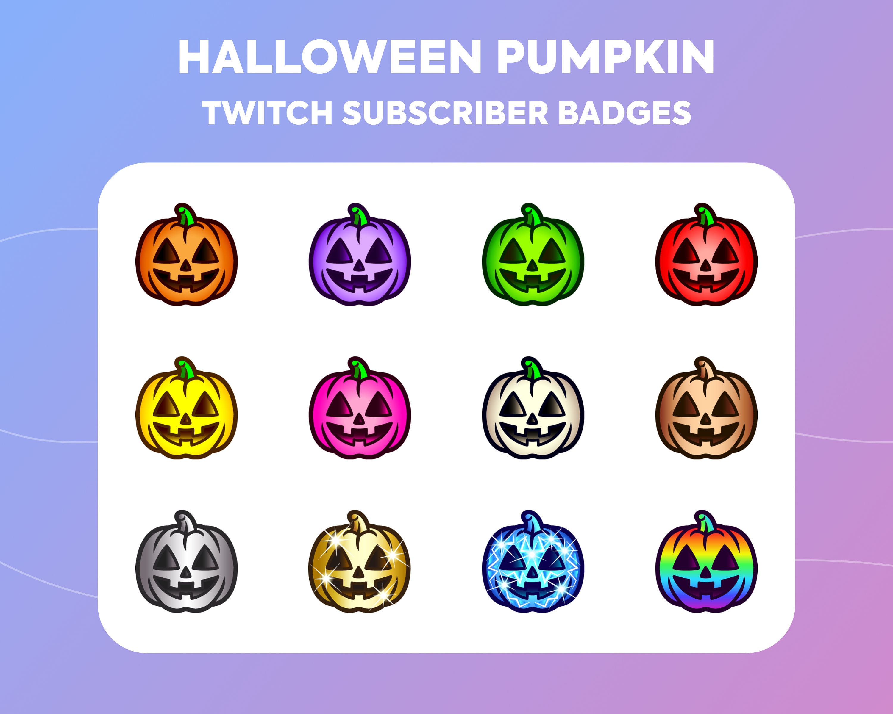 Digital Twitch halloween sub bit badges Halloween muffin badges for ...