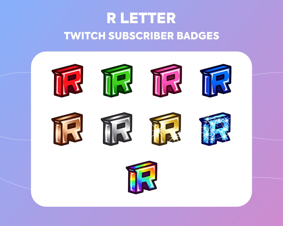 Twitch Sub Badges / Letter 'R' - Etsy