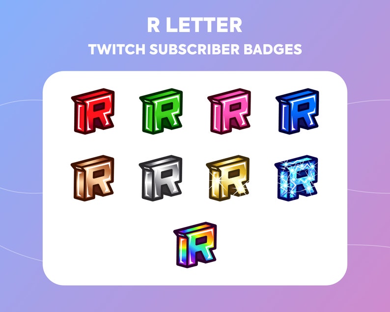 Insignias de Twitch Sub / Letra 'R' - Etsy México