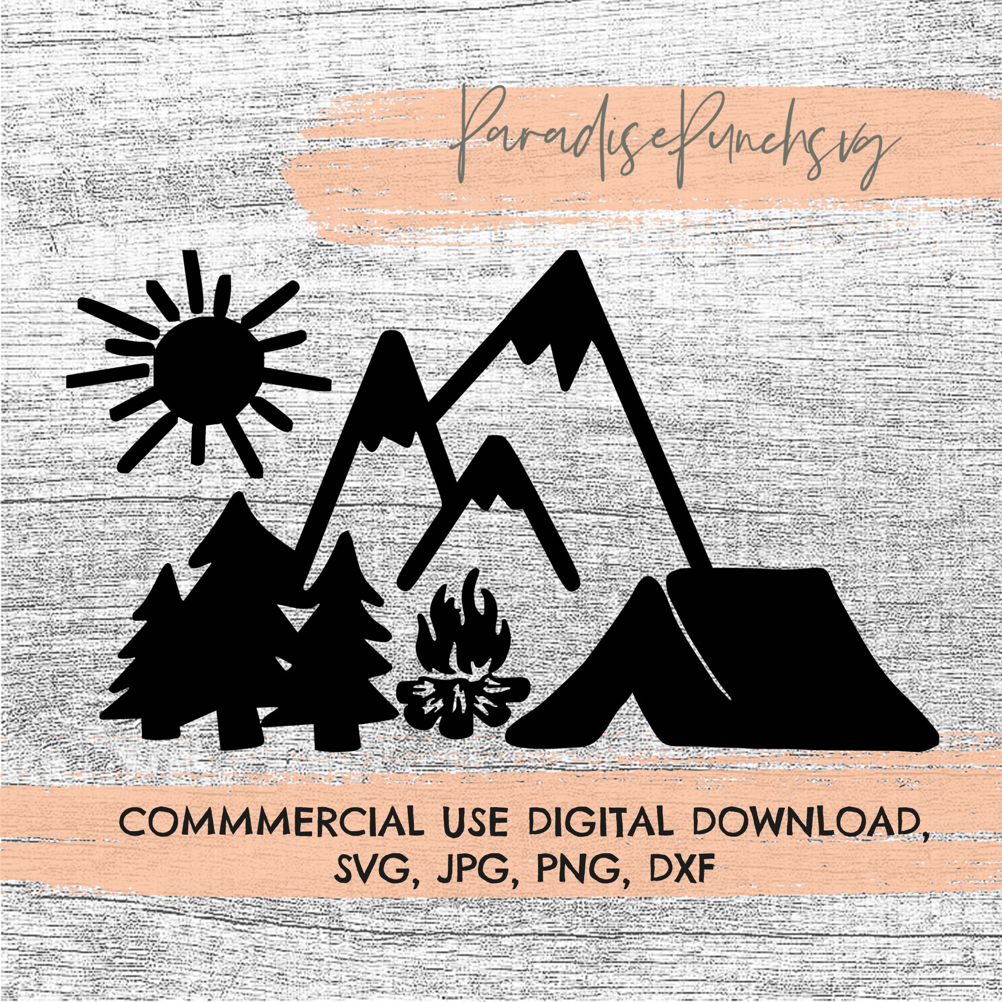 Summer Mountains Camping Svg Png Dxf File Svg for Decal - Etsy