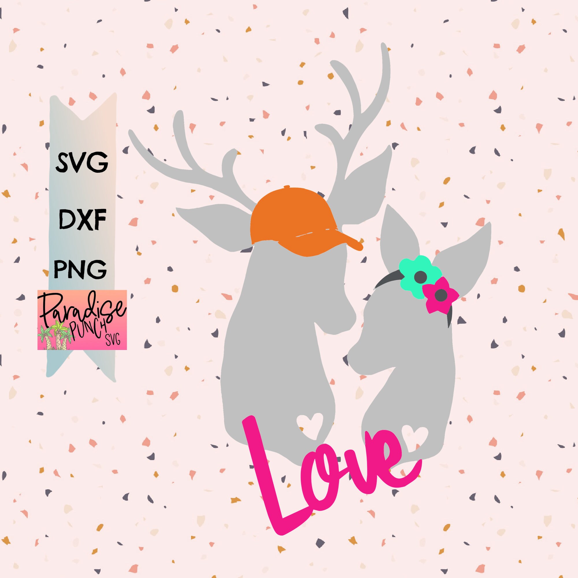 Deer Svg, Deer Couple Svg, Deer Love SVG, Deer Heart SVG Deer Head Svg ...
