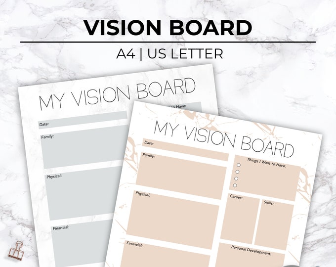 Printable Vision Board Quotes & Affirmations,vision Board Template ...
