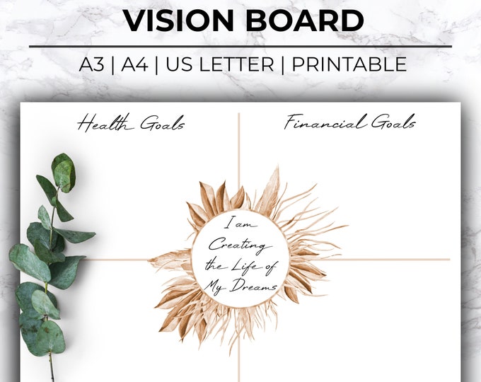Printable Vision Board Quotes & Affirmations,vision Board Template ...