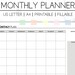 Printable Monthly Planner, Fillable Monthly Plan, Printable Monthly ...