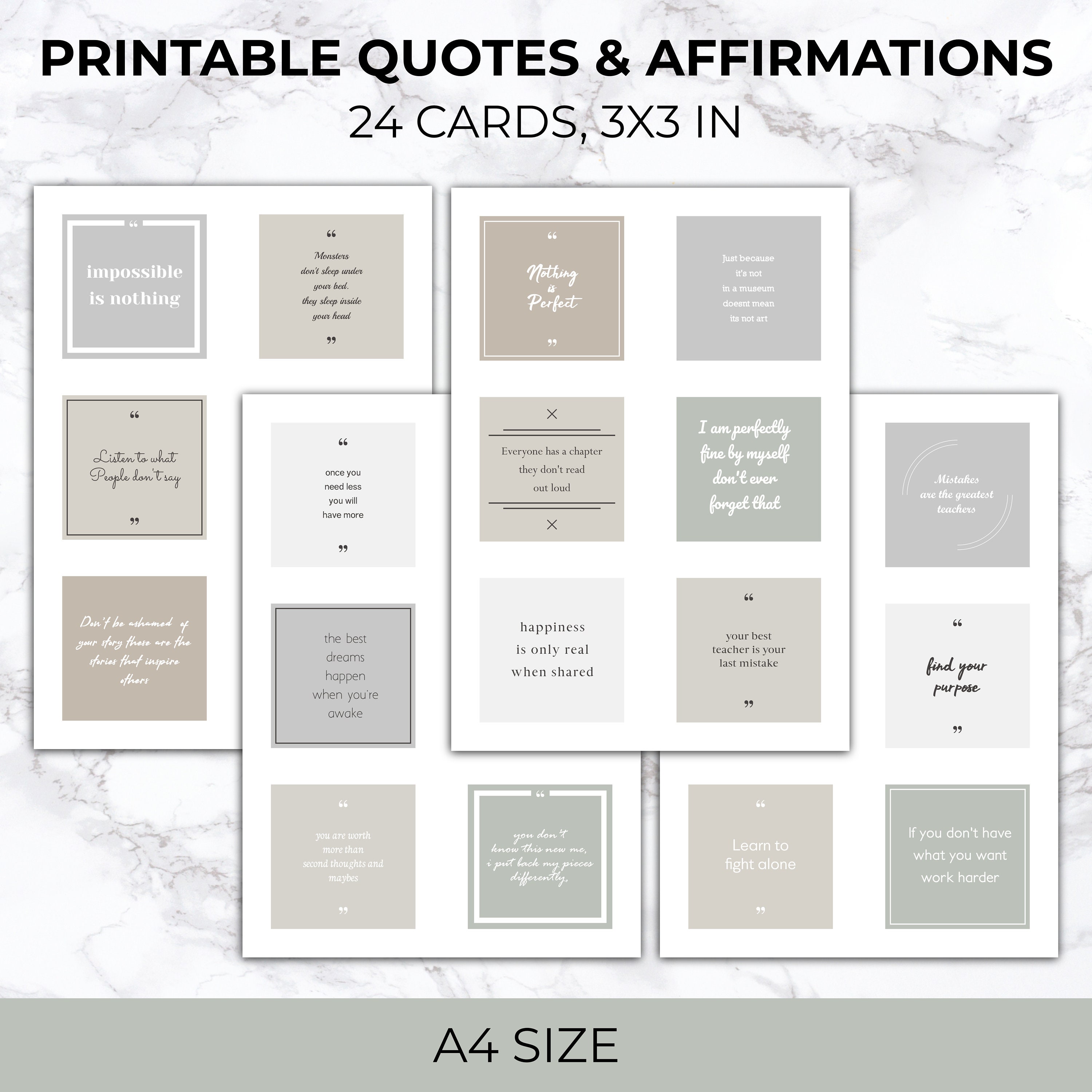 Printable Inspirational Quotes and Affirmations,printable Simple ...