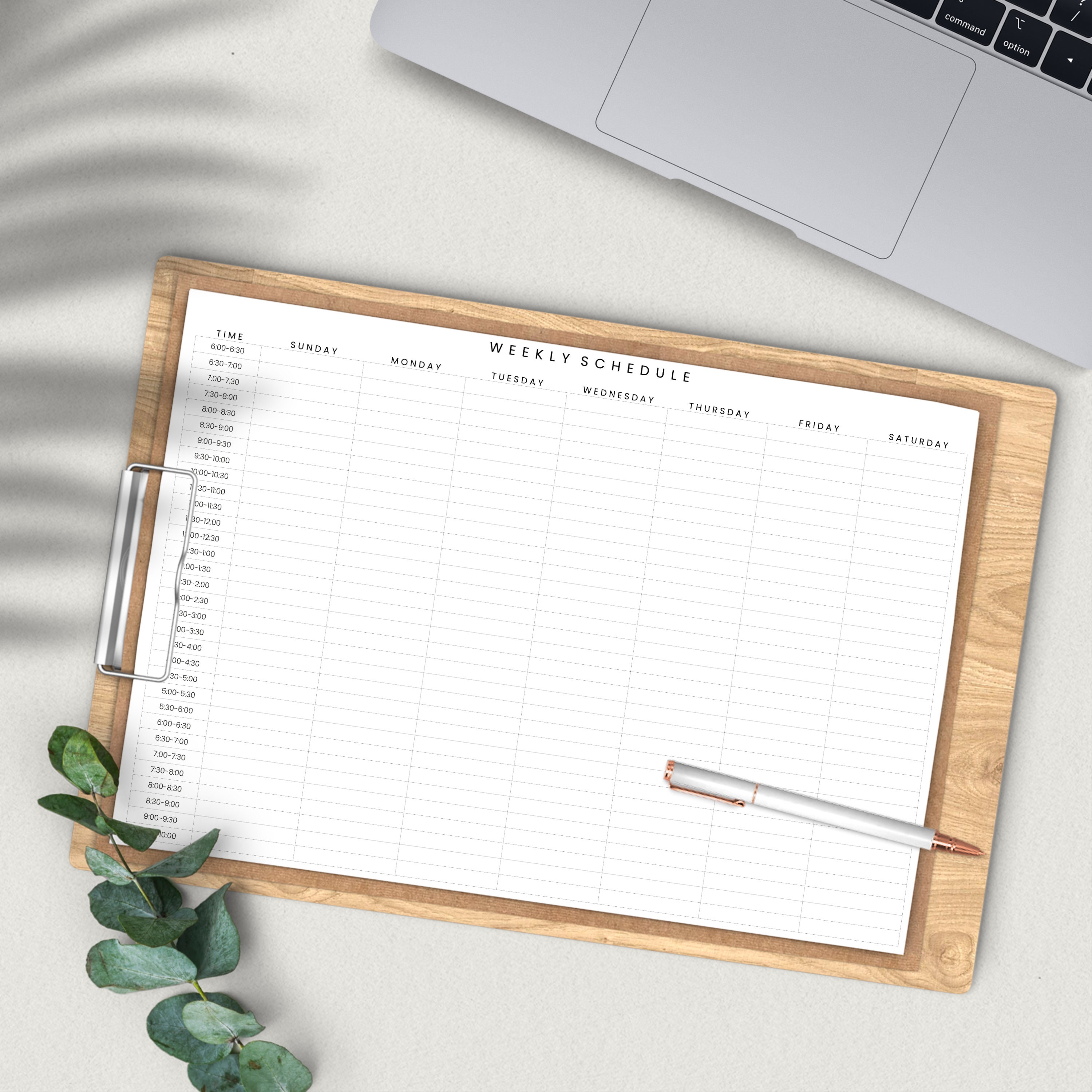 Printable Weekly Schedule Minimalist Time Blocking Template - Etsy