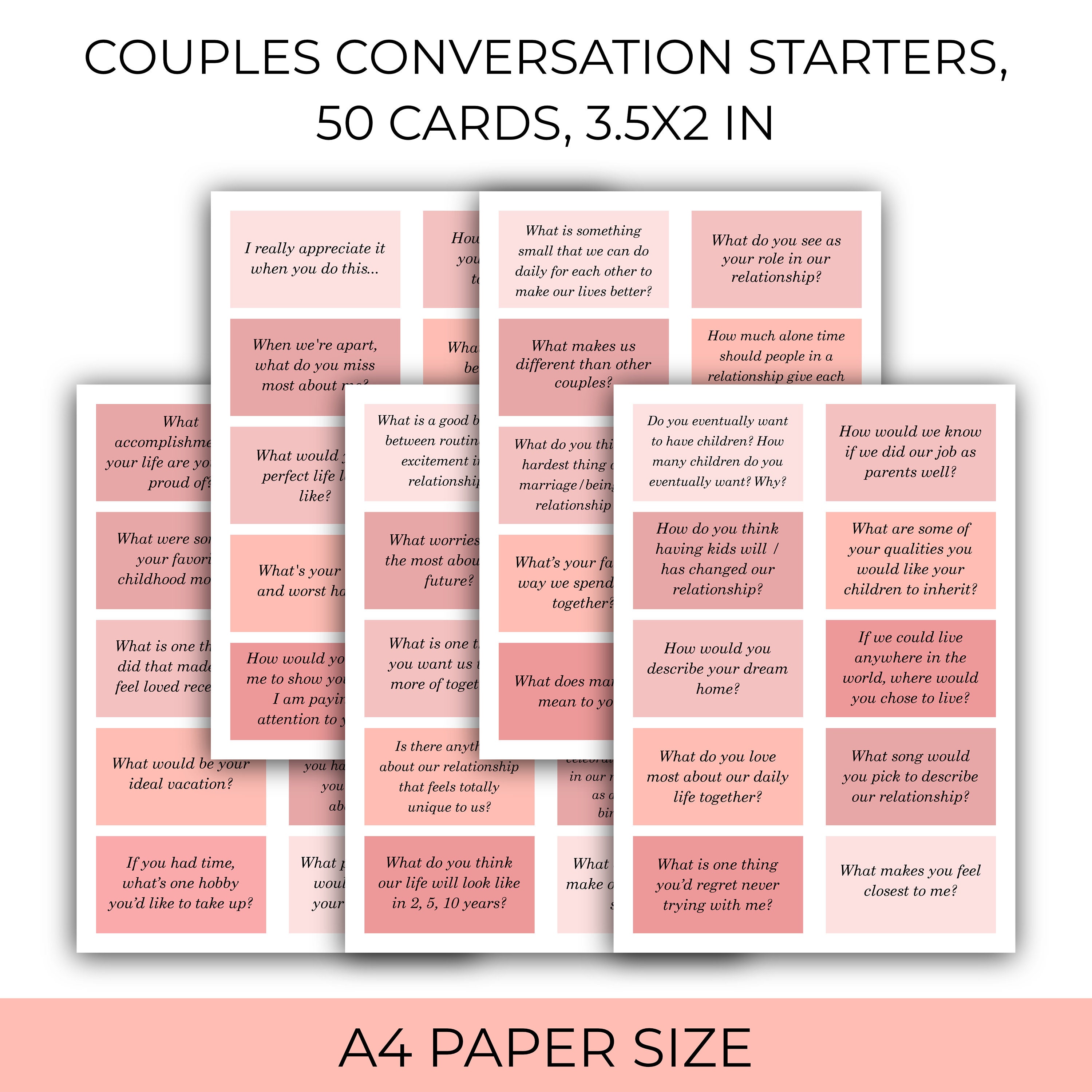Couples Conversation Starters,printable Date Night Cards,valentine's ...