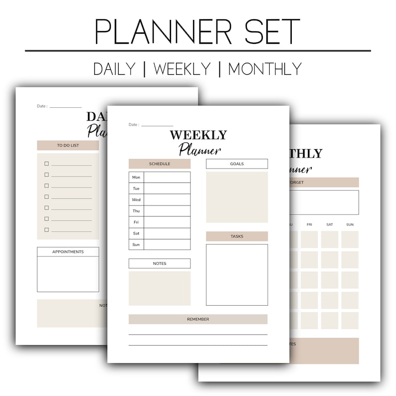 Aesthetic Printable Planner Bundle,planner Inserts,daily Organizer ...