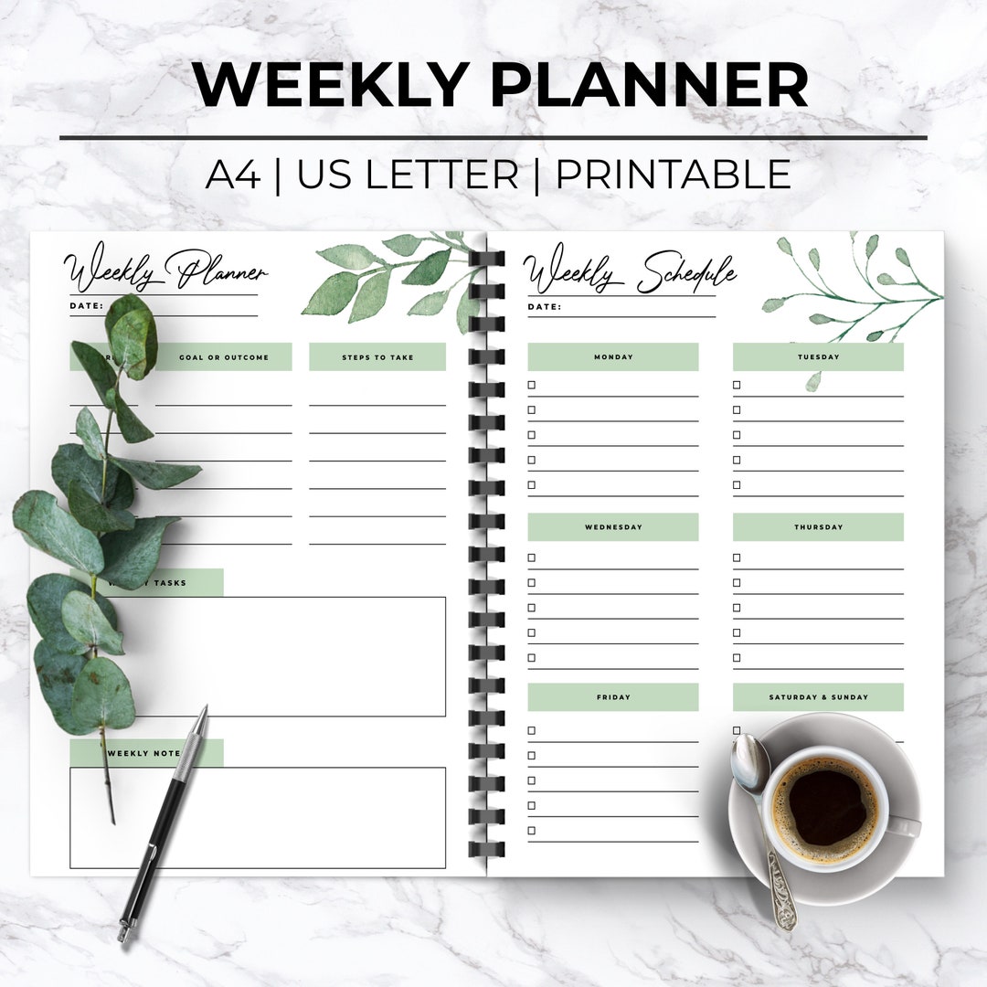 Printable Weekly Planner, Weekly Organizer, Weekly Schedule, Printable ...