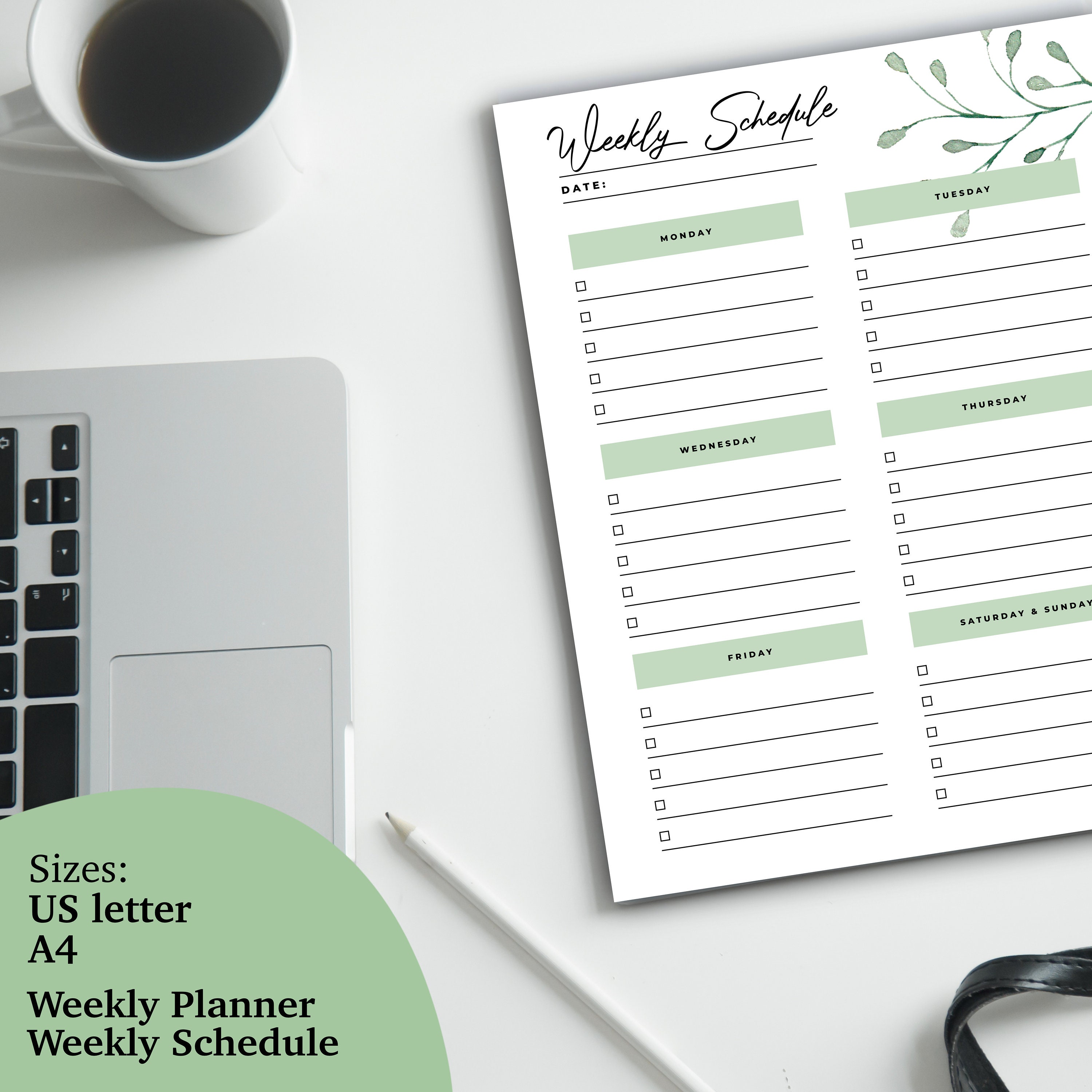 Printable Weekly Planner, Weekly Organizer, Weekly Schedule, Printable ...