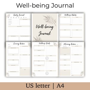 Printable Wellness Journal, Printable Wellbeing Planner, Planner Bundle ...