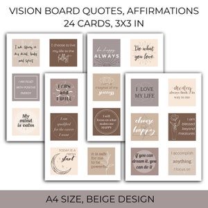 Printable Vision Board Quotes & Affirmations,vision Board Template ...