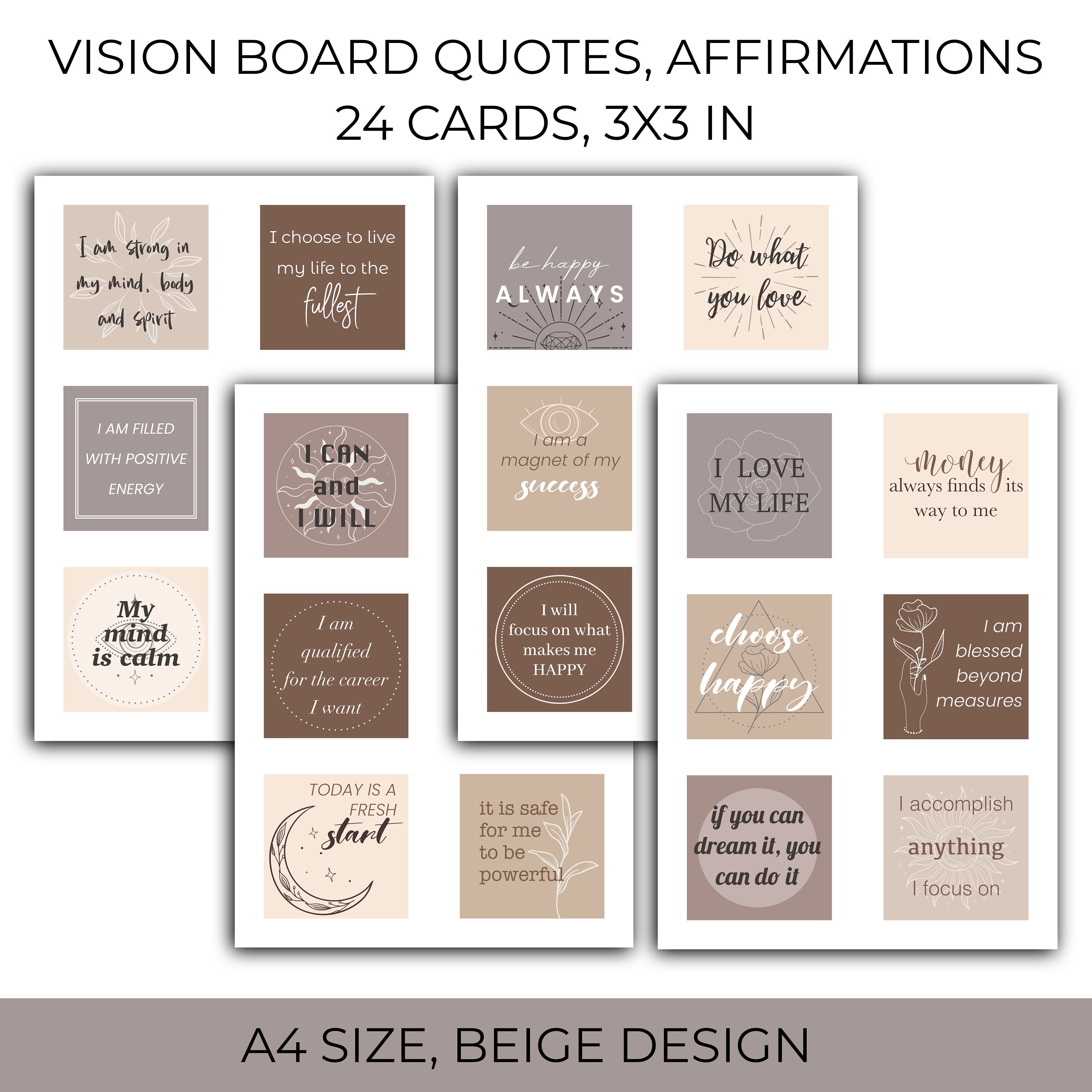 Printable Vision Board Quotes & Affirmations,vision Board Template ...