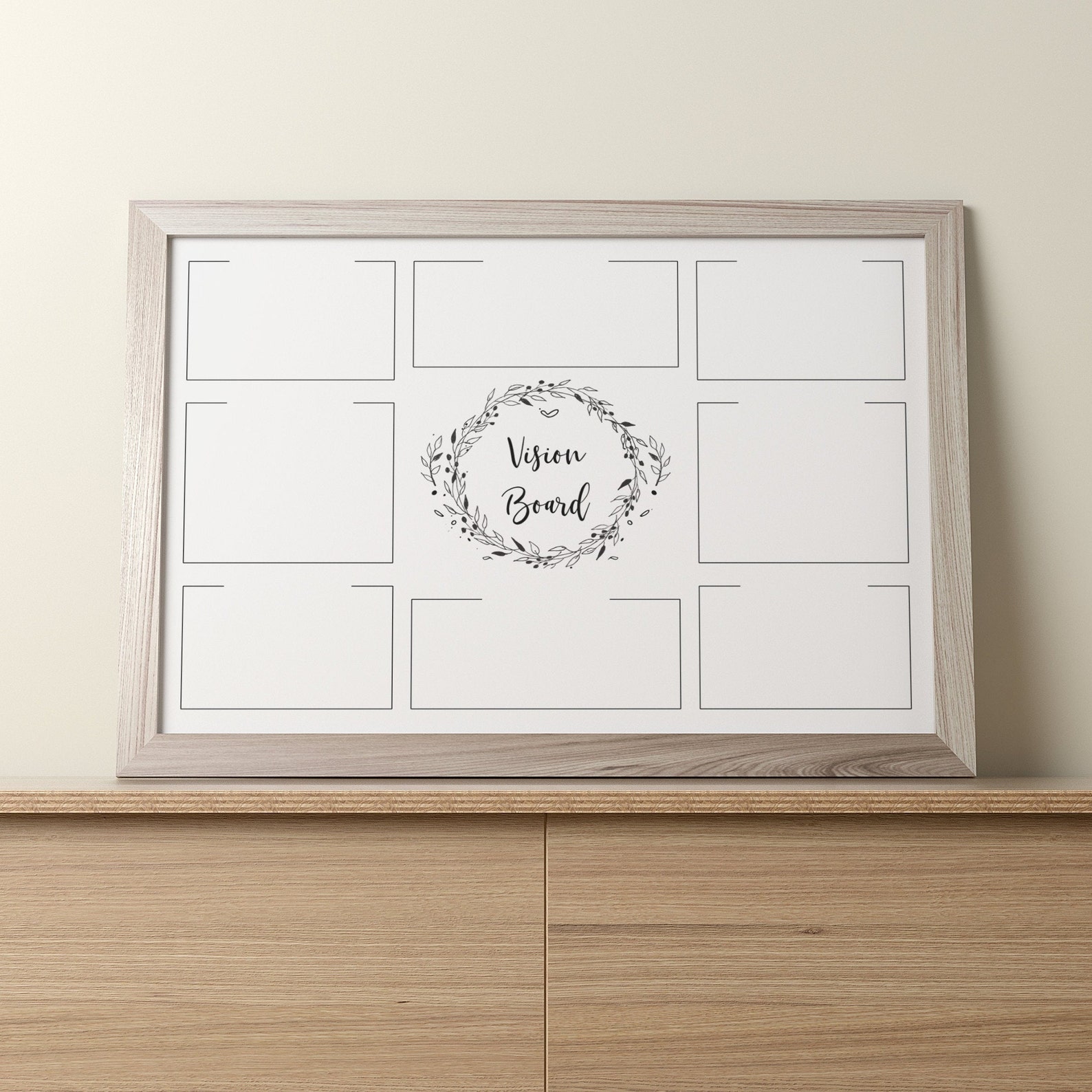 Minimalist Printable Vision Board Template,printable Dream Board,simple ...