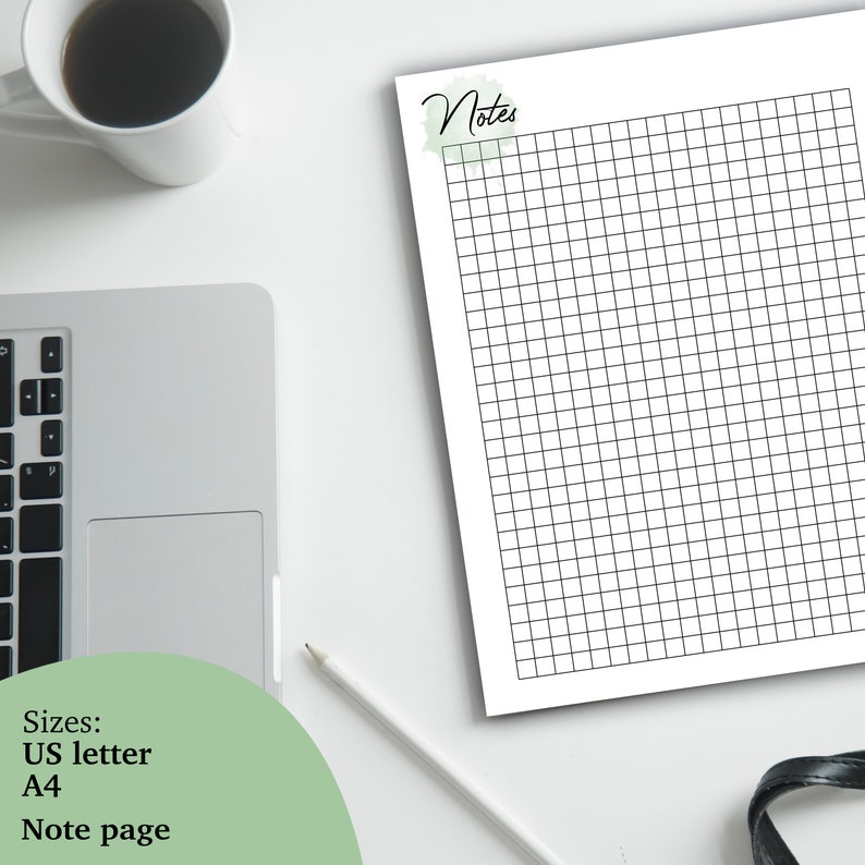 Printable Notes, Notes Page Printable, Printable Planner, Dot Grid ...