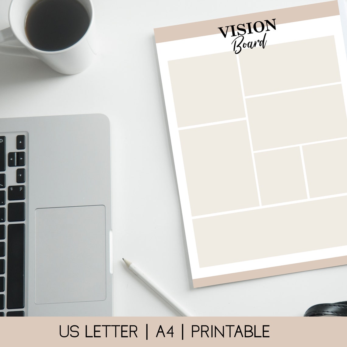 Printable Vision Board Template,printable Dream Board,untitled Vision ...