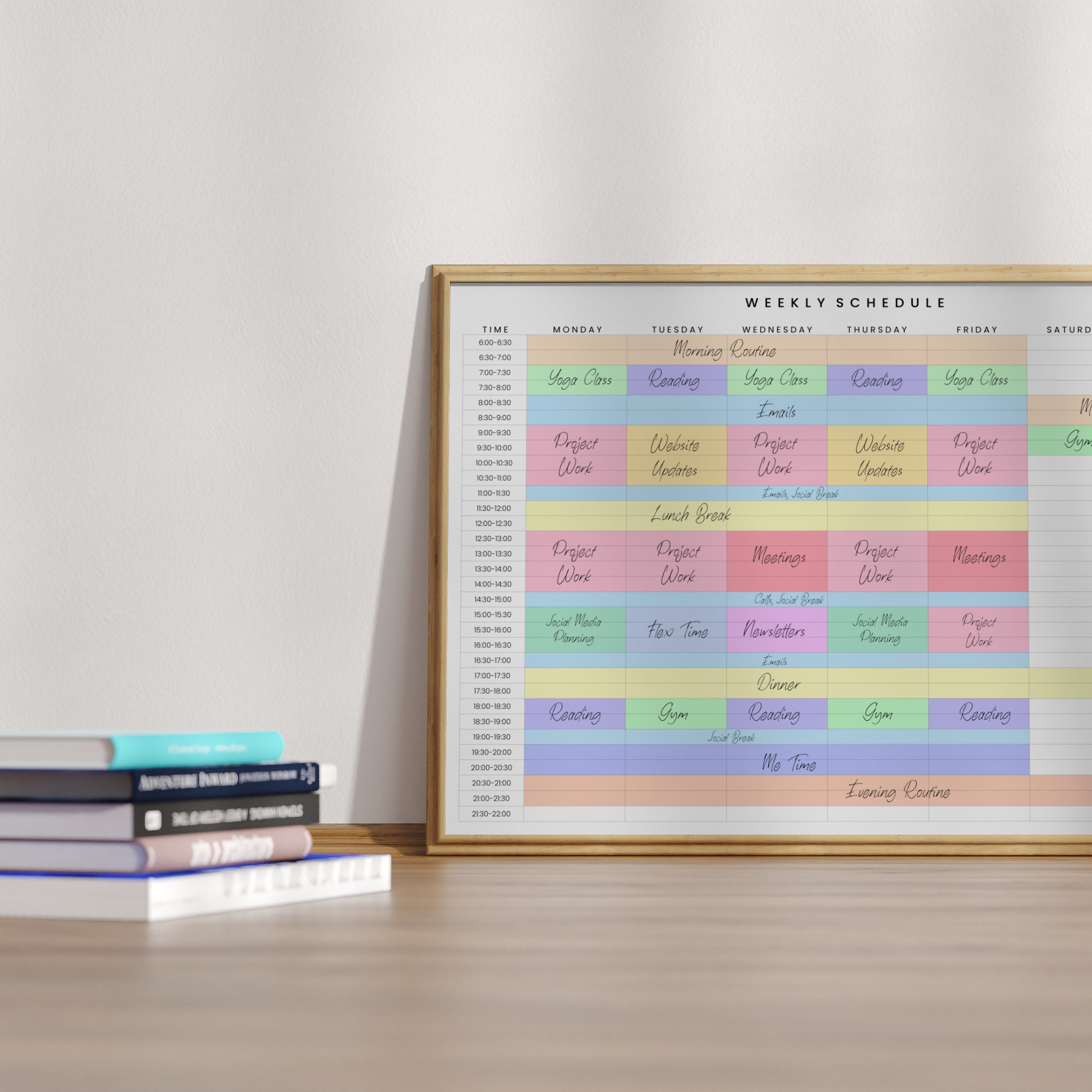 Printable Weekly Schedule Minimalist Time Blocking Template - Etsy