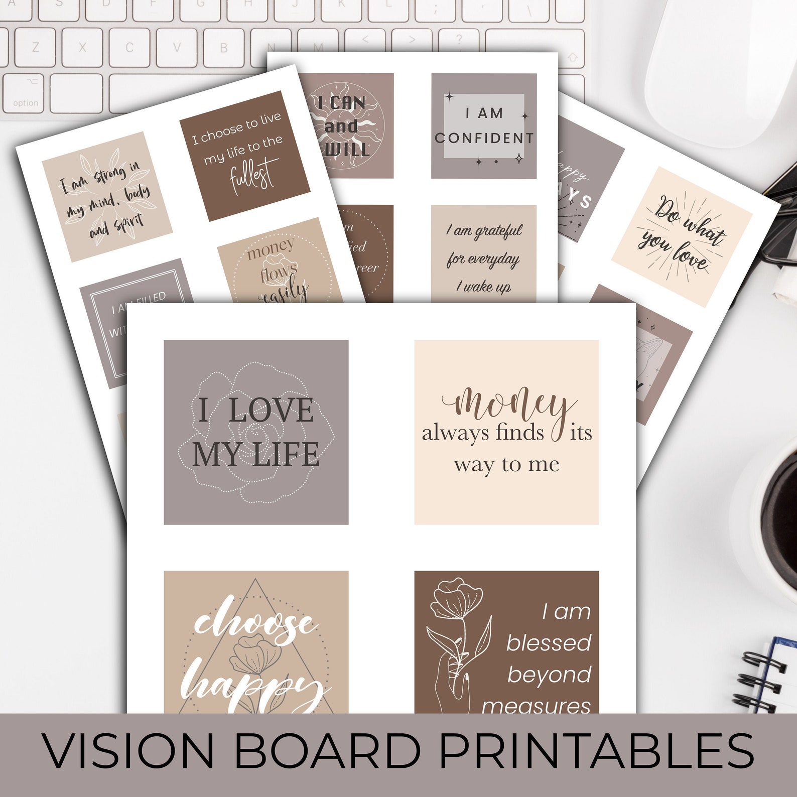 Printable Vision Board Quotes & Affirmations,vision Board Template ...