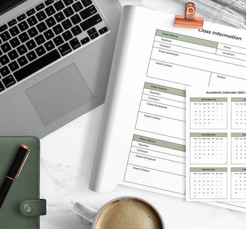 Student Planner, Academic Planner, School Year Journal, College ...