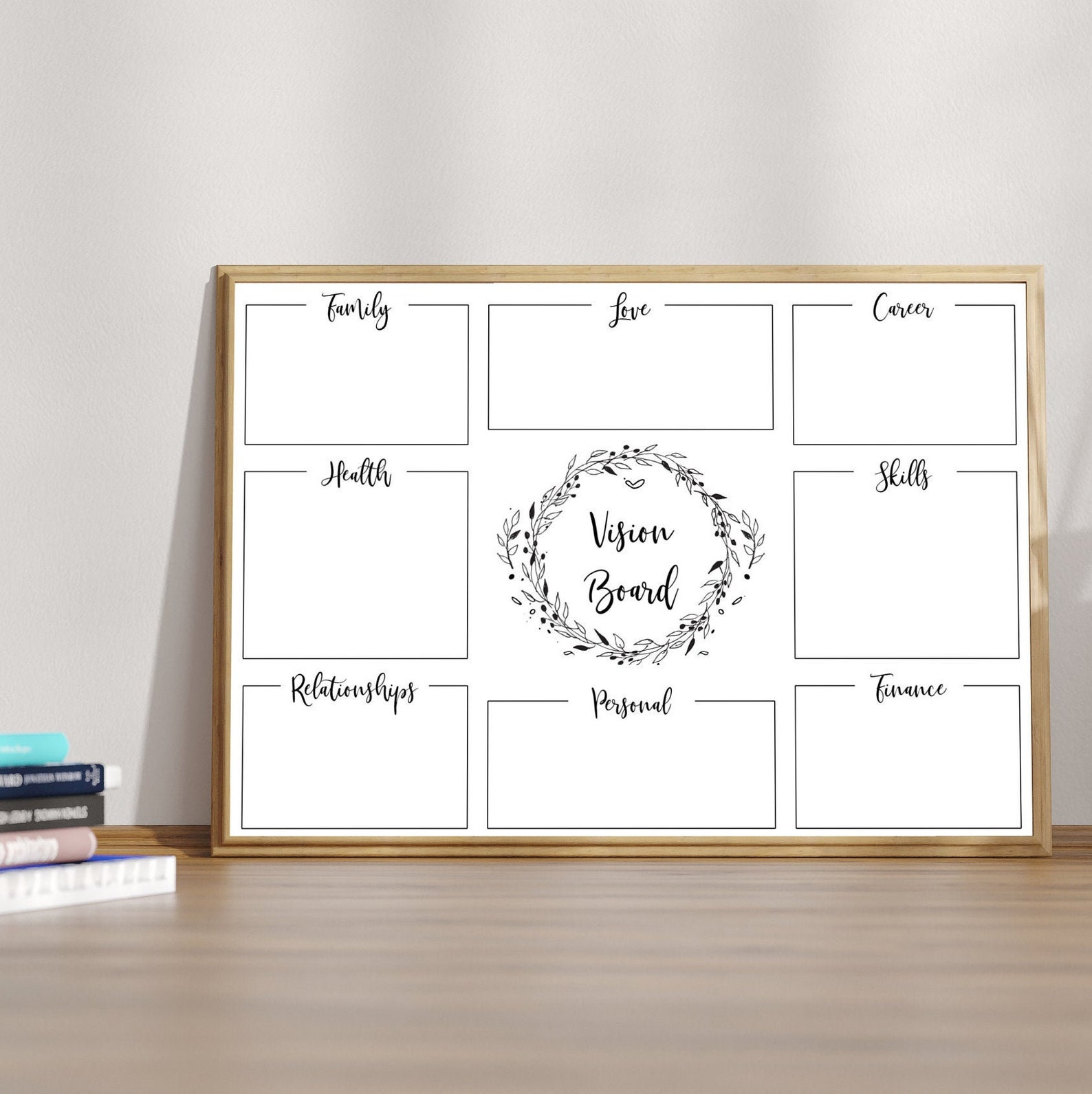 Minimalist Printable Vision Board Template,printable Dream Board,simple ...