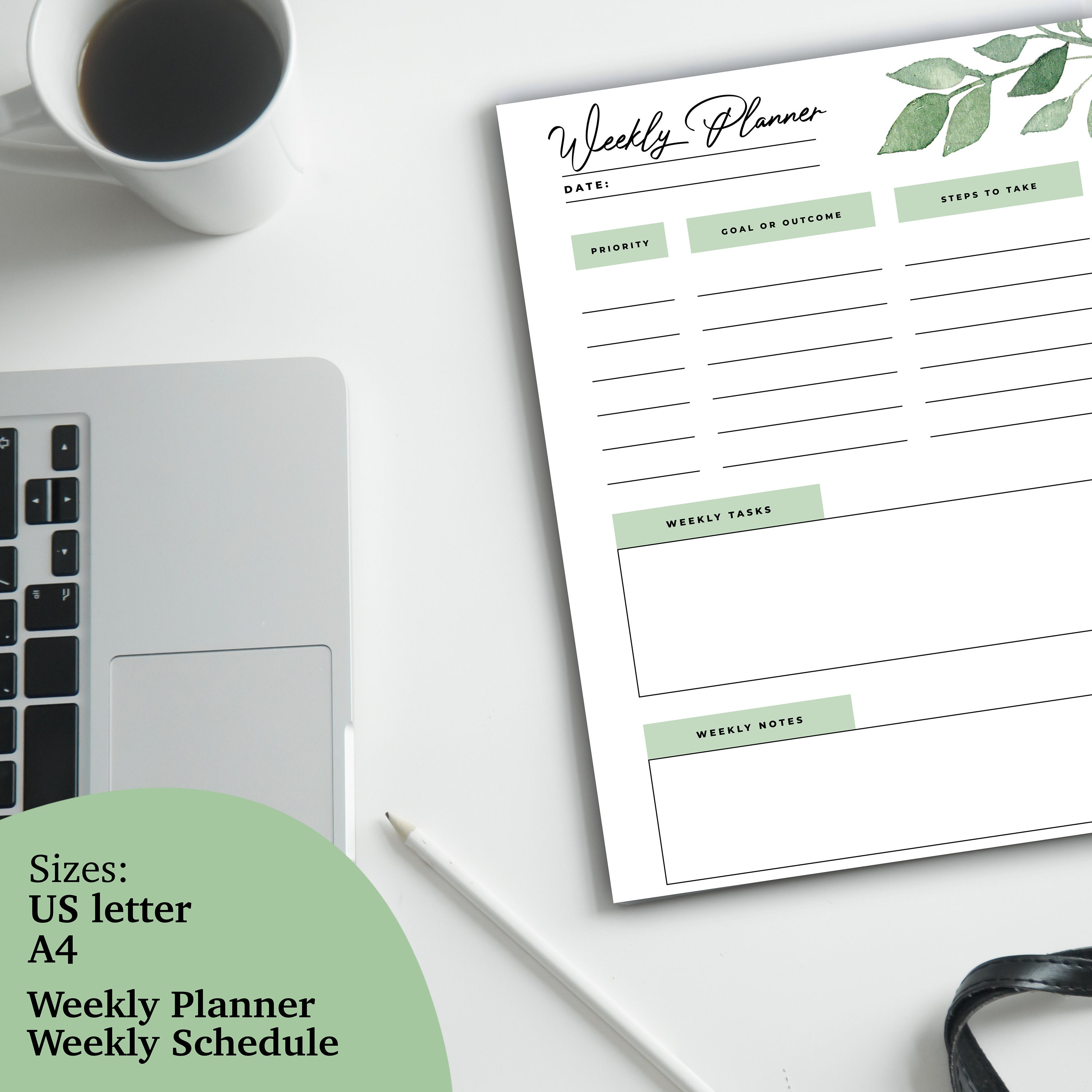 Printable Weekly Planner, Weekly Organizer, Weekly Schedule, Printable ...