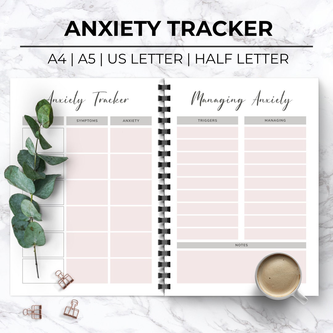 Printable Anxiety Tracker,anxiety Journal,aesthetic Mood Planner,simple ...