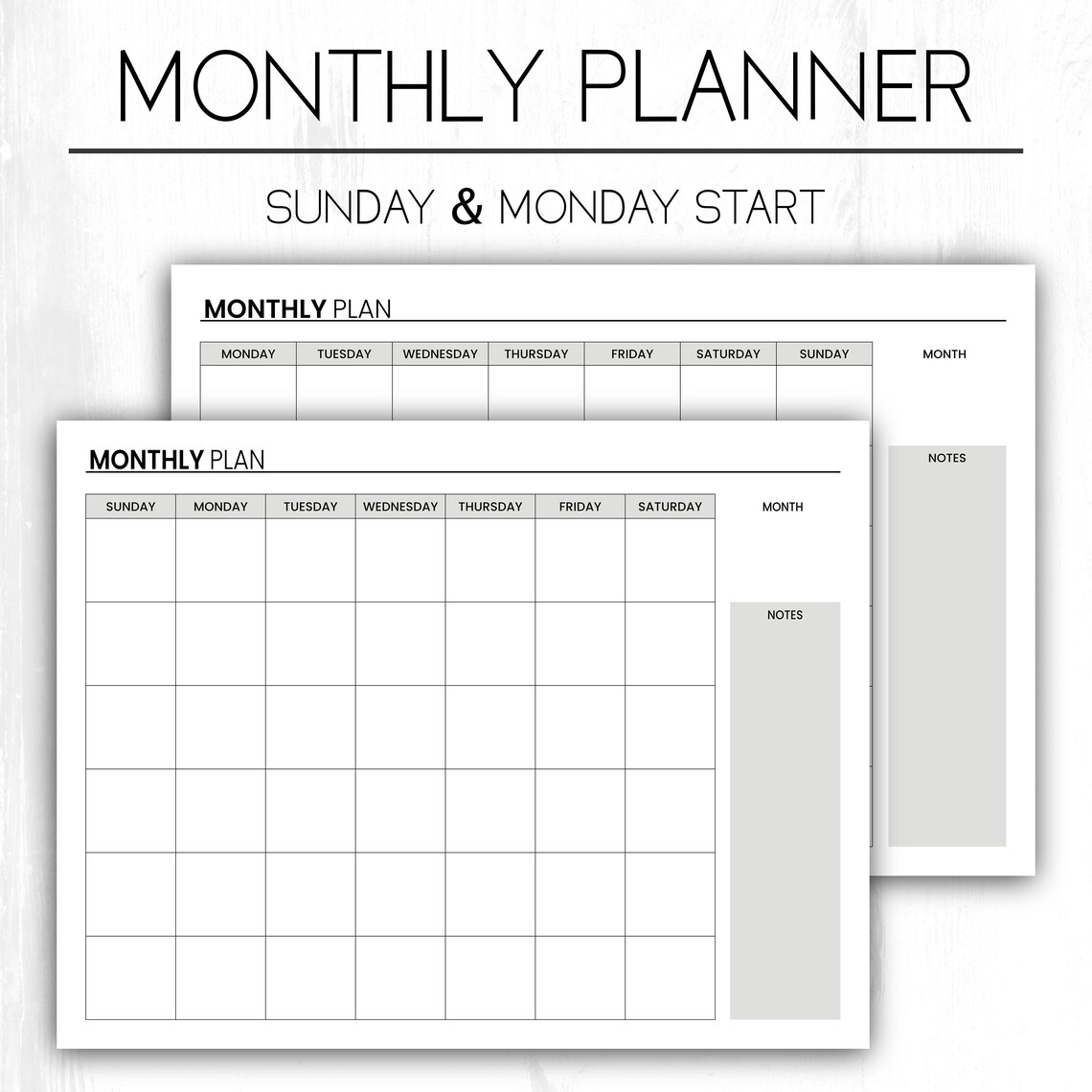 Printable Monthly Planner, Fillable Monthly Plan, Printable Monthly ...