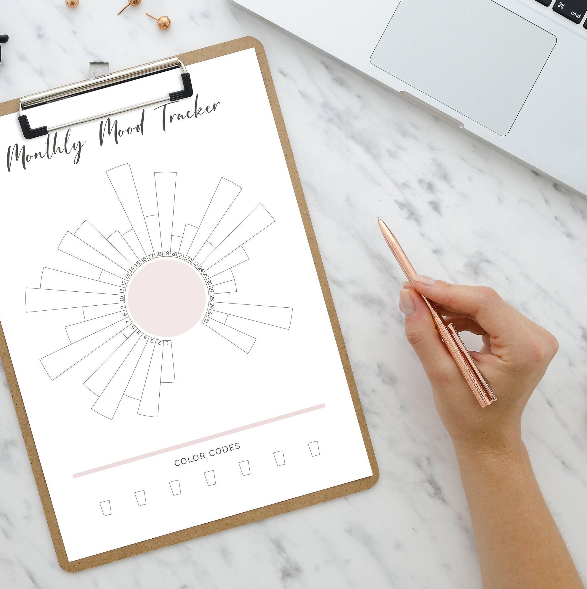 Printable Mood Tracker,aesthetic Planner,mood Journal,a Year in Pixels ...