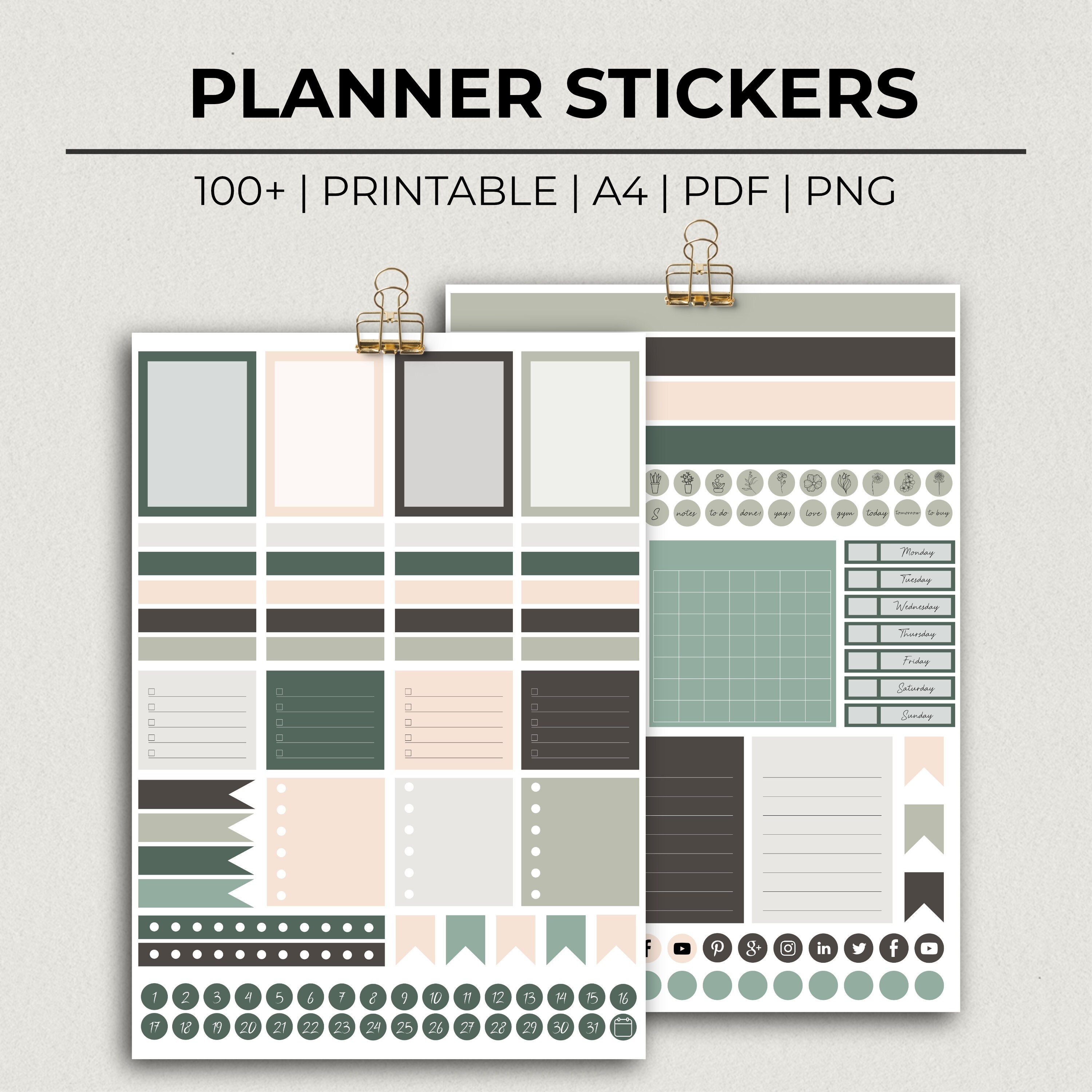 Printable Planner Stickers, Printable Stickers, Functional Planner ...