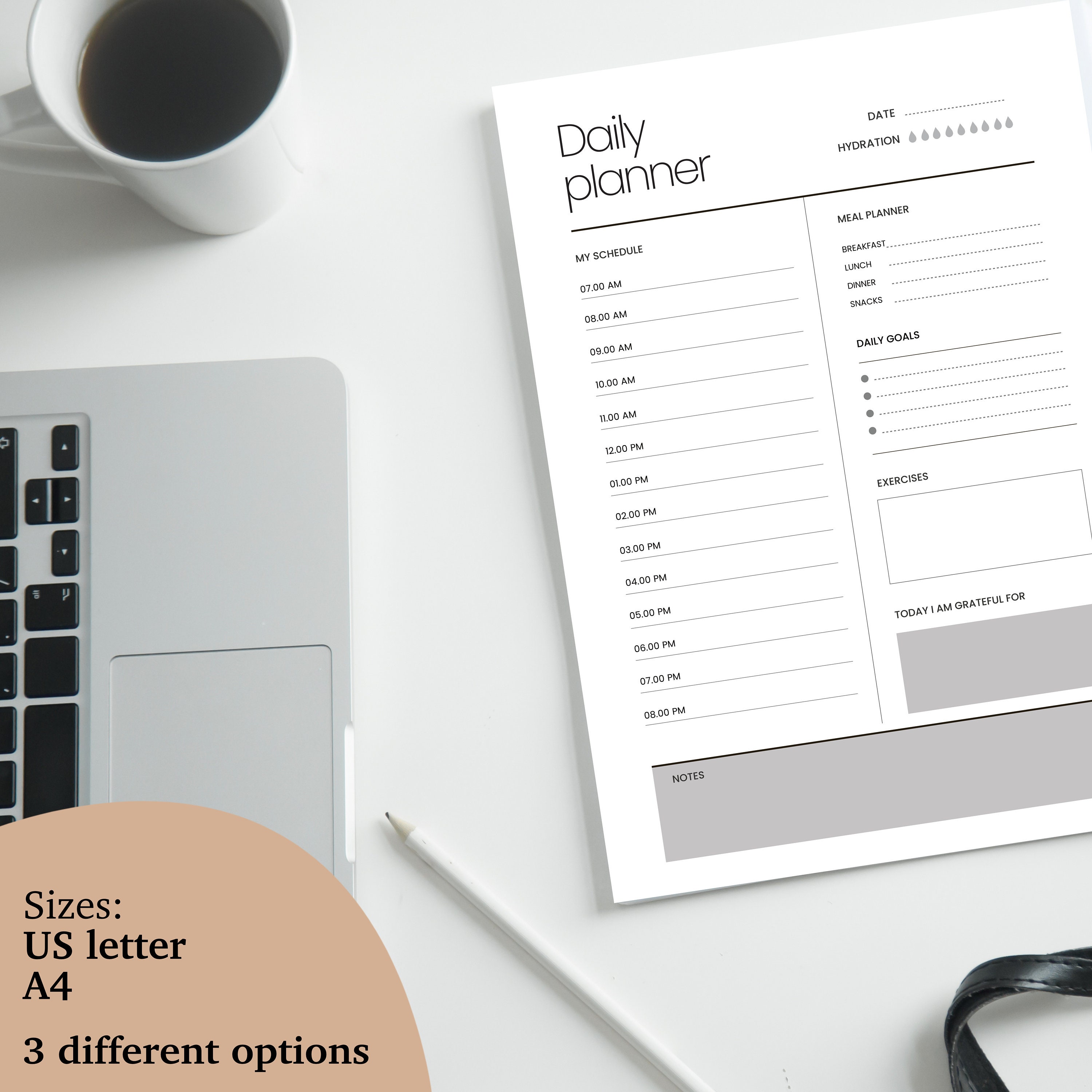 Printable Daily Plannersimple Daily Organizerminimalist to - Etsy